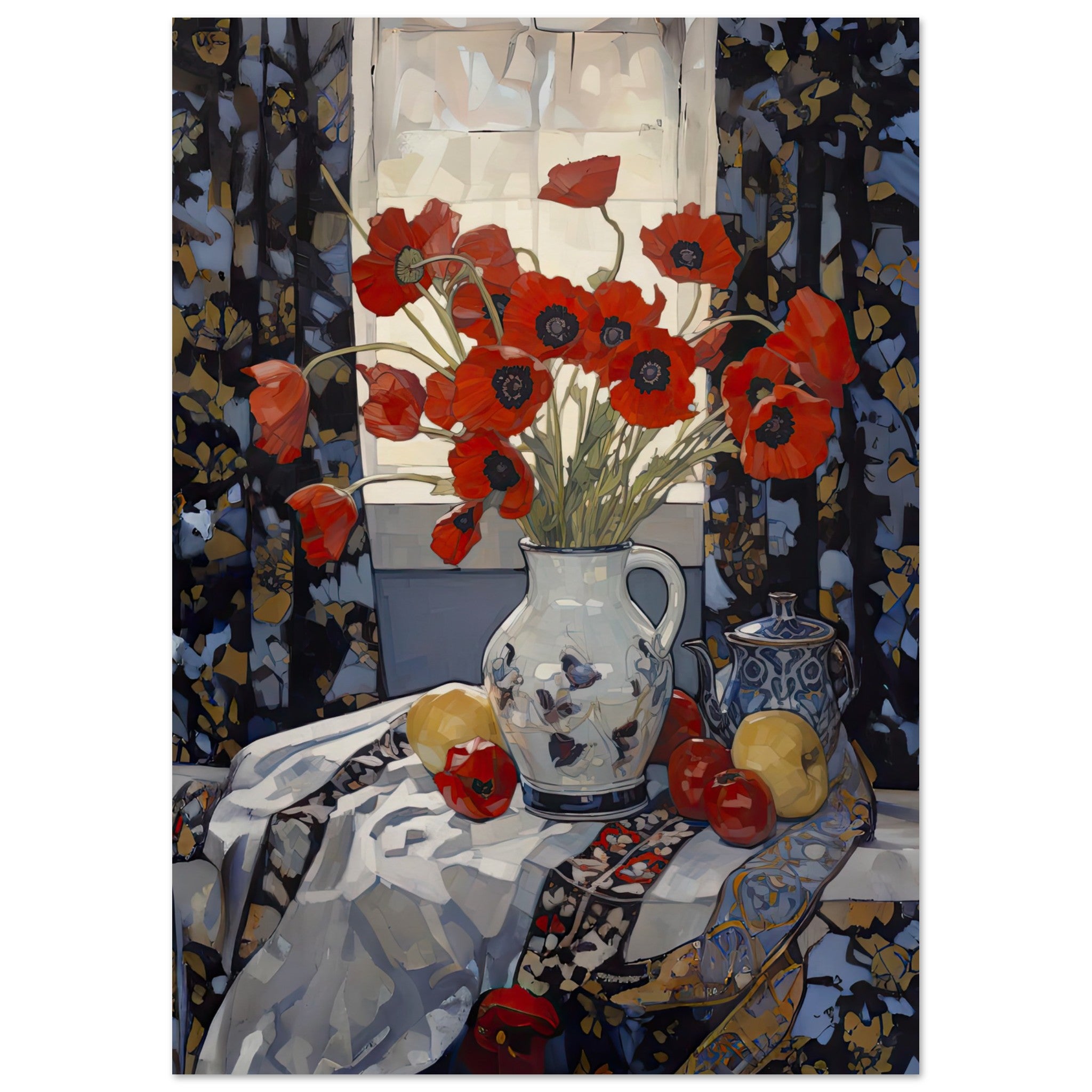 Patterns & Poppies I - Unframed Print – Painterly Prints